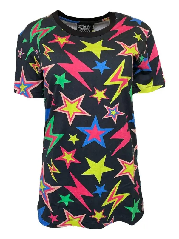 ANY OLD IRON Neon Shazam T-shirt - Black
