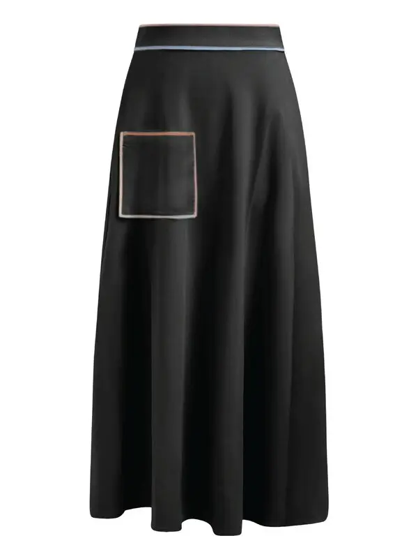 ROCH PEREL Coloured Trim Pocket Skirt - Black