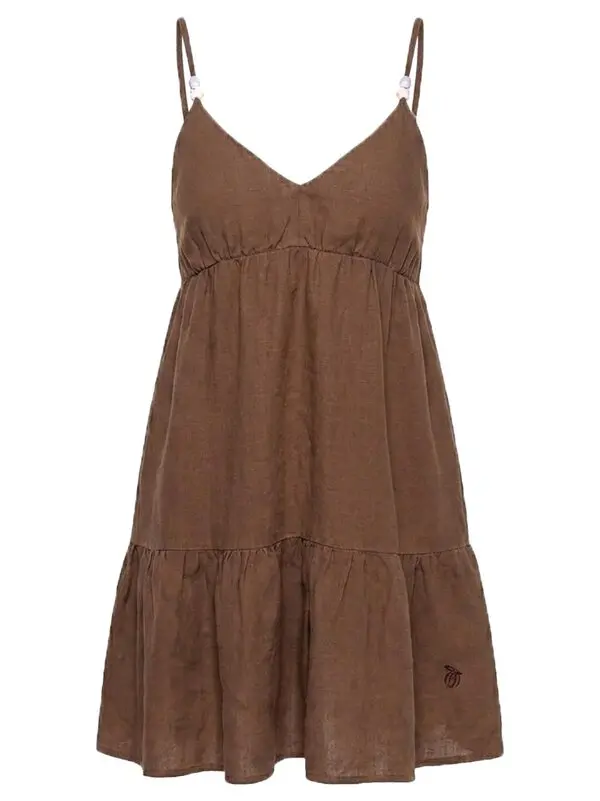 MAISON TANGERINE Linen Dress Tobacco - Brown