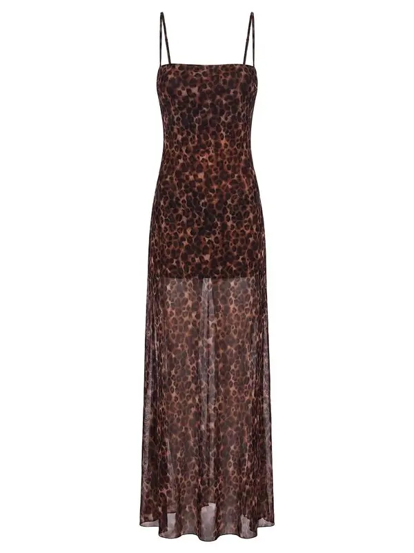 SUNKISSED Beach To Bar Dress Leopard - Brown