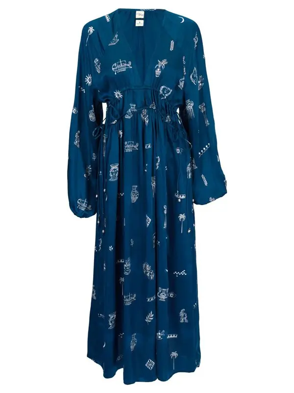 EM & SHI Cleo Midi Dress - Blue