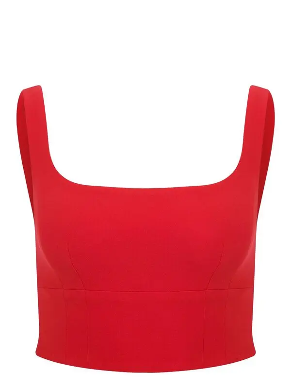 MAAN ISTANBUL Strap Side Zipper Bustier Coraline - Red