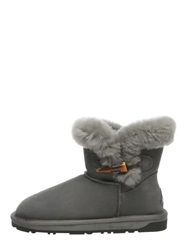 EVERAU AUSTRALIA Robin Horn Toggle Button Mini Boots - Grey