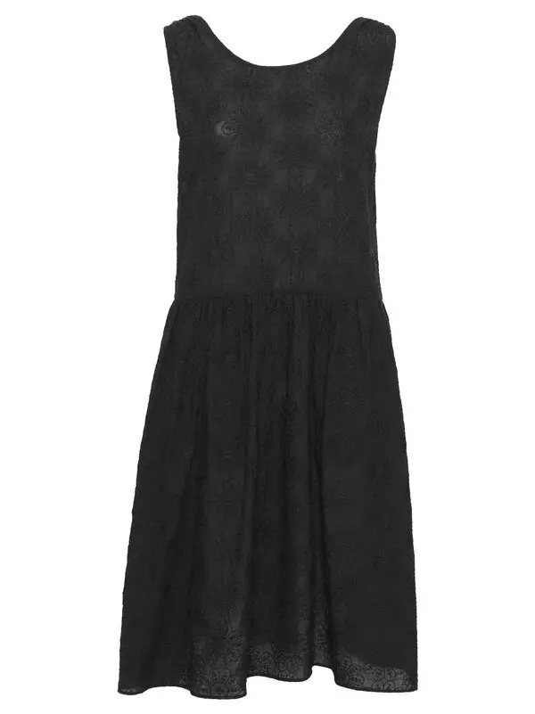 GROBUND The Vilma Dress The Reversible One In With Floral Embroidery - Black