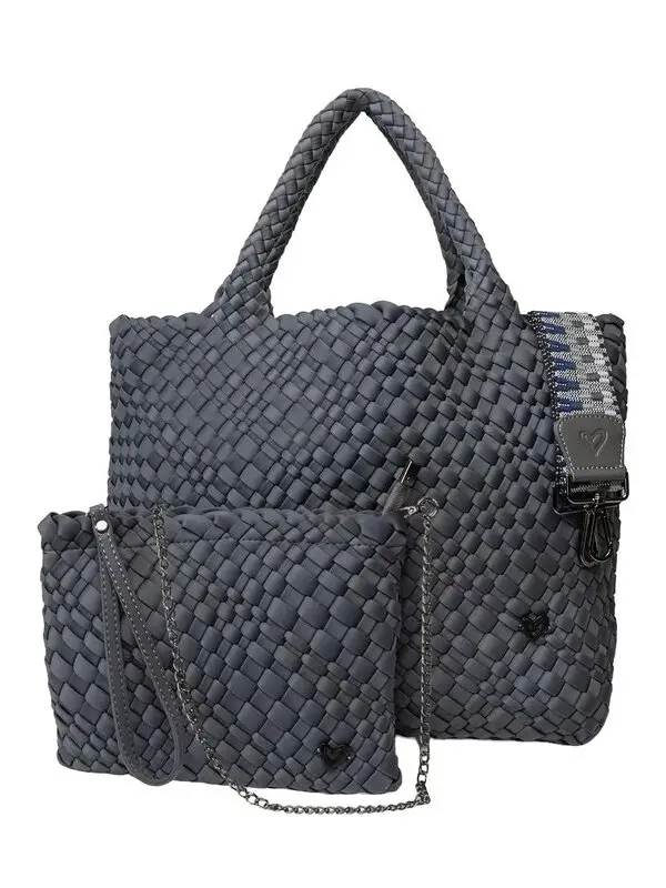 PRENELOVE London Large Woven Totes Charcoal - Grey