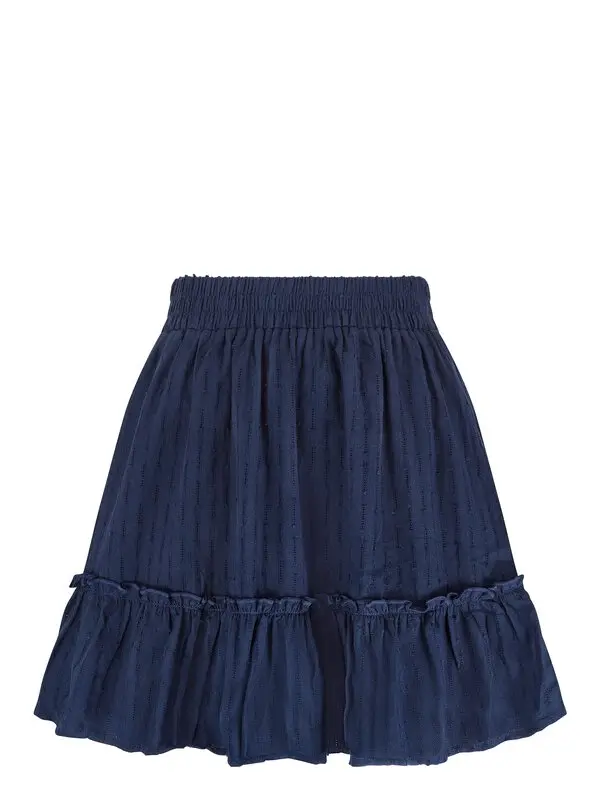 LULA-RU Ida Cotton Skirt Navy - Blue