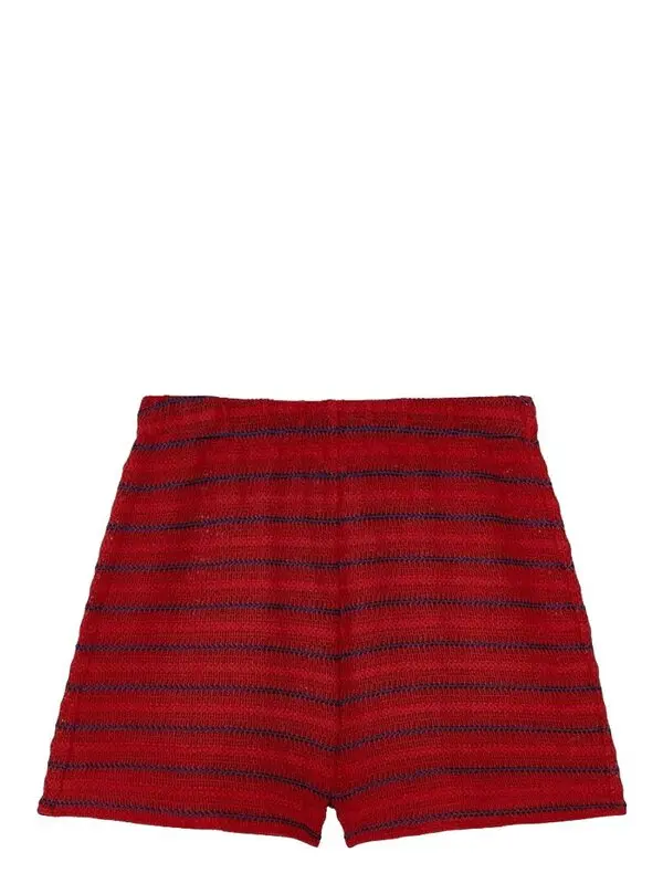 THISISU COLLECTION Solea Striped Knit Beachwear Shorts - Red