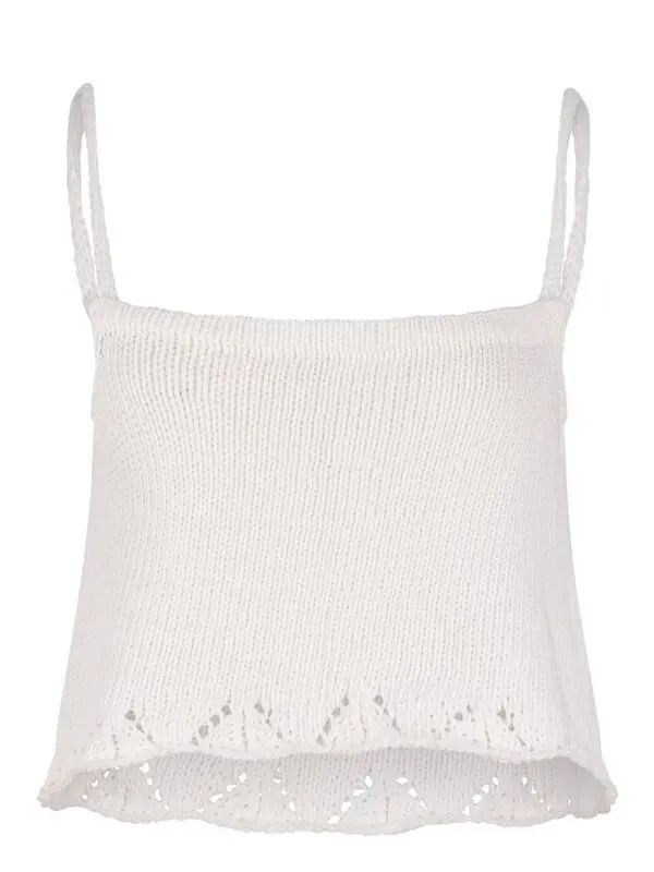 GUNDA HAFNER LTD Neutrals Knit Cami Top - White