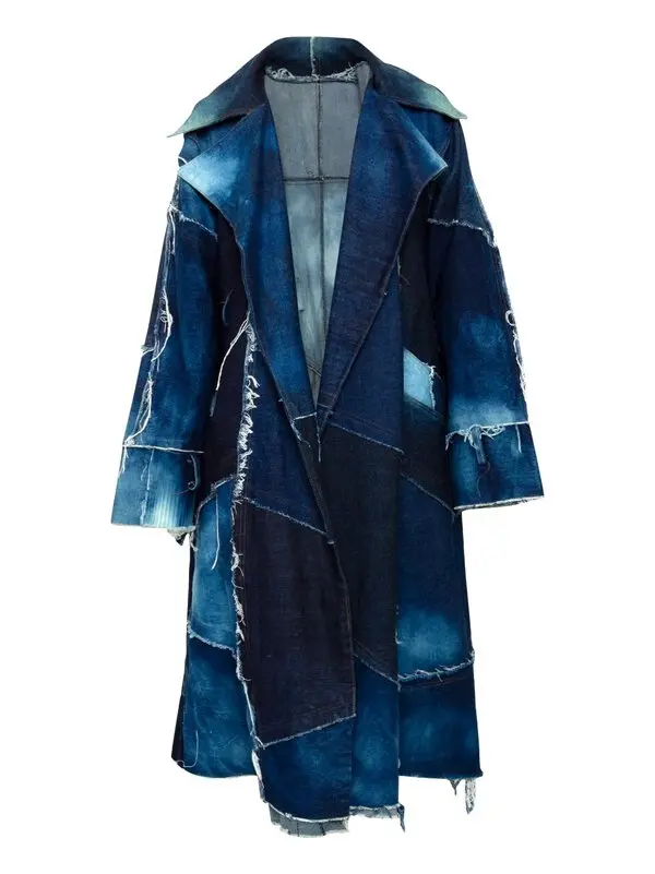 PALOMA LIRA Rockstar Upcycled Denim Patchwork Coat - Blue
