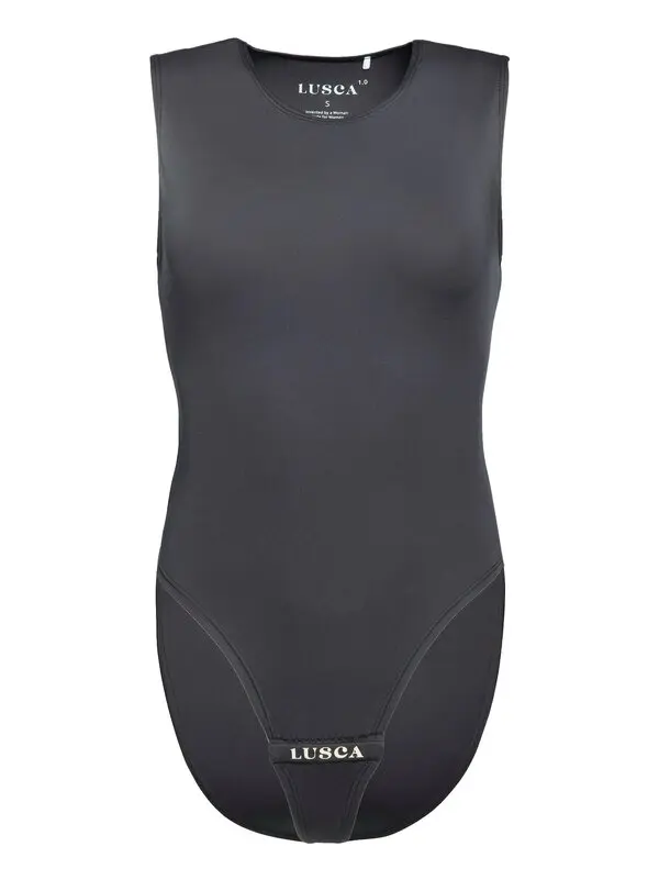 LUSCA Neutrals / Joy Smooth Stretch Crew Neck Full Panty Magnetic Bodysuit - Grey