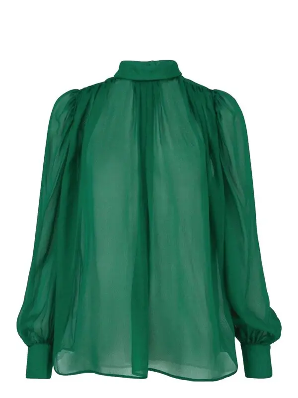HELENE GALWAS Bibi Silk Blouse - Green