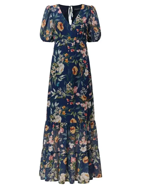 JAMES LAKELAND Navy Botanical Floral Maxi Dress - Blue