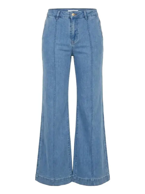 Adrift Clothing Adrift Denim Wide Leg Jeans In Light Wash - Blue
