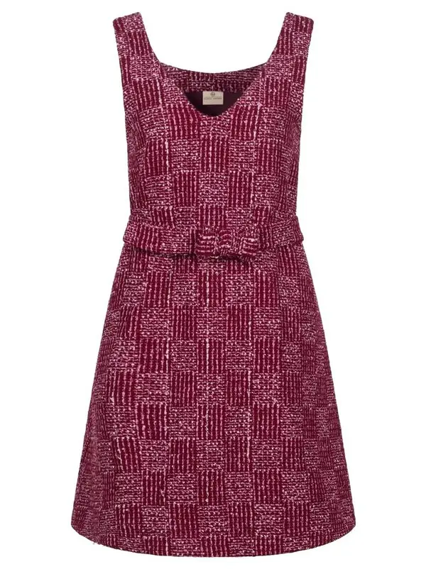 GUNDA HAFNER LTD Burgundy Tweed Sleeveless Dress - Red