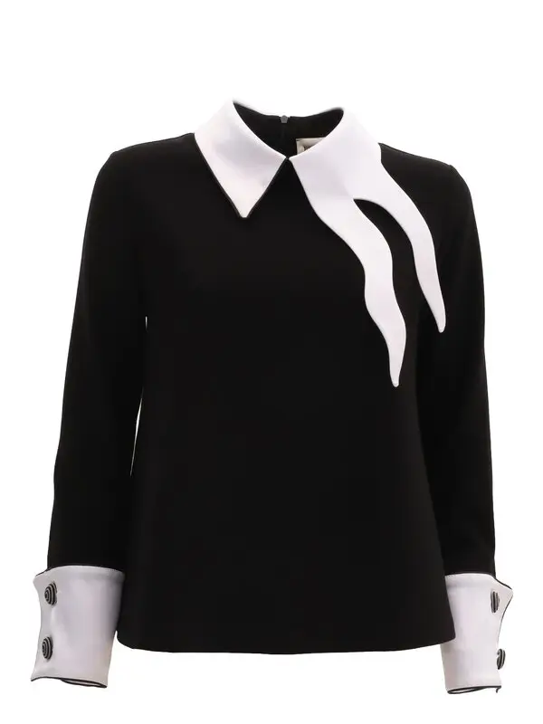 JULIA ALLERT Semi-formal Blouse With Contrasting Details - Black