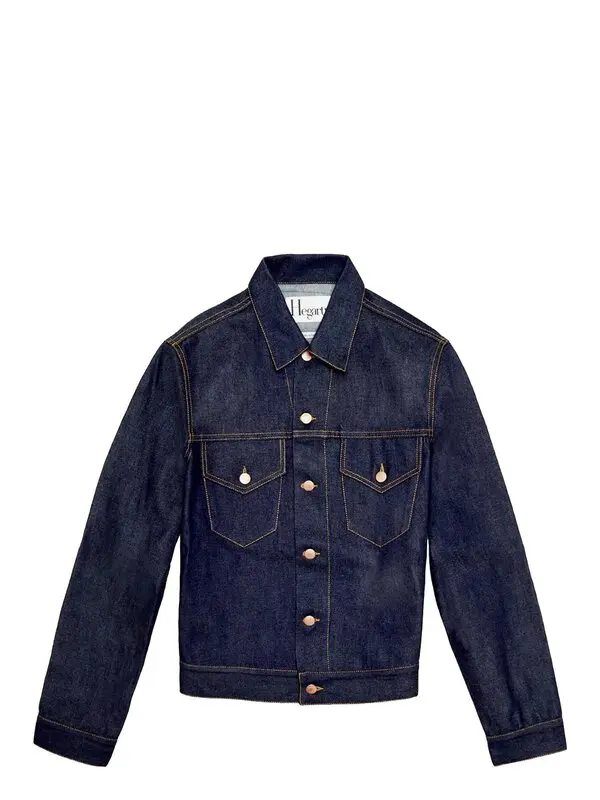 HEGARTY Trucker Jacket In Raw Indigo Denim - Blue