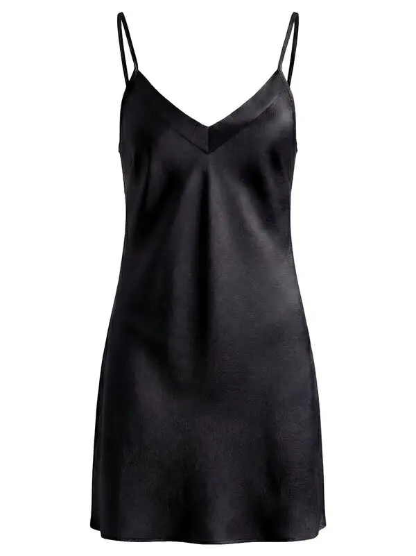 VIMISSIA Bubble Silk Slip Dress - Black
