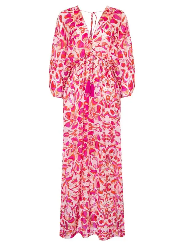 SOPHIA ALEXIA Floral Fusion Capri Kimono - Red