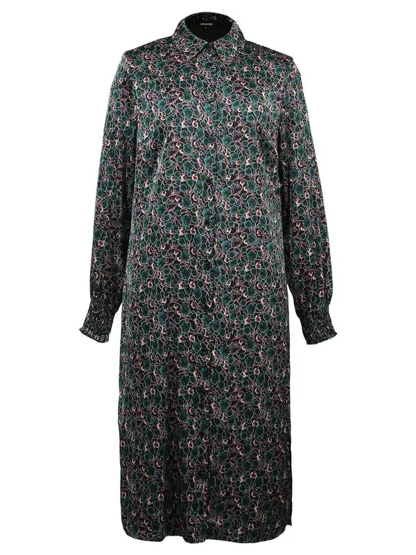 SMART AND JOY Abstract Print Retro Shirt-dress - Green