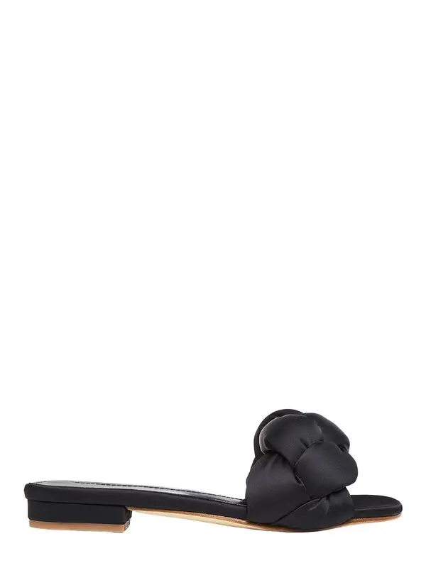 GINISSIMA Adele Satin Slippers - Black