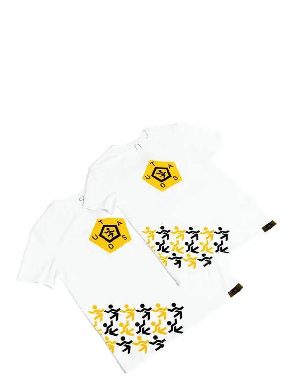 Chuks Collins White / Black Tasou Logo Printed White T-shirt Diffusion Collection Tasou The Athletic Side Of Us - White/black