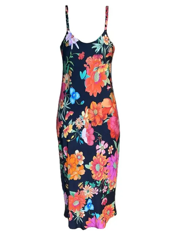INTROVERTIE VIENNA Not Your Darling Bias Cut Midi Slip Dress Paradise Lost - Black