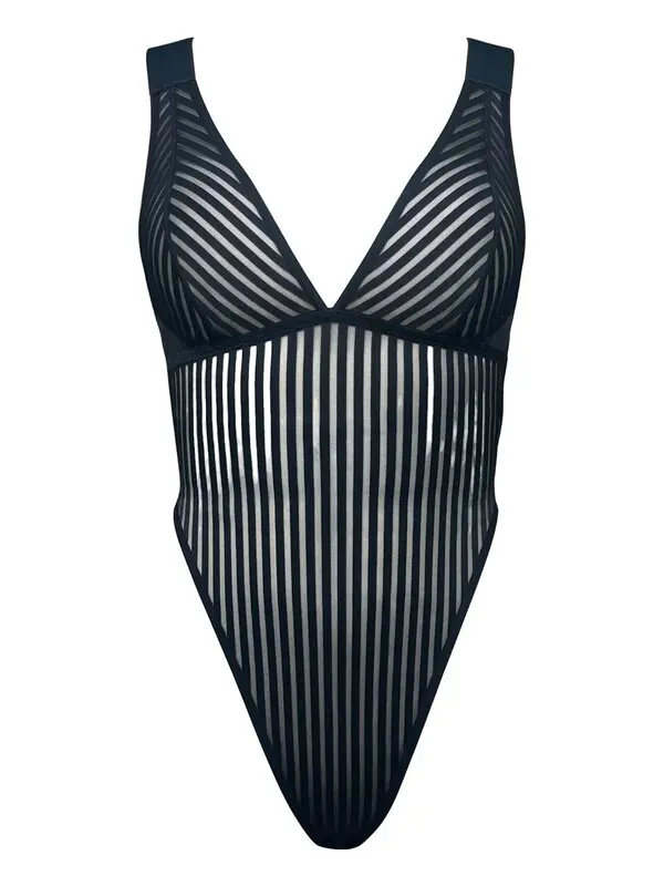 MONIQUE MORIN LINGERIE Vertigo X Back Bodysuit - Black