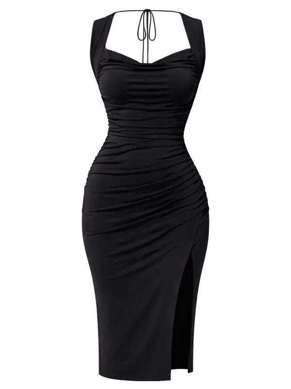 MONICE LONDON Aniya Midi Dress - Black