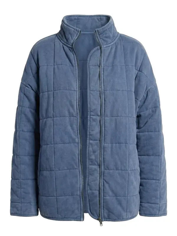 MODENAIRE Quilted Fleece Jacket Soft Structure - Blue