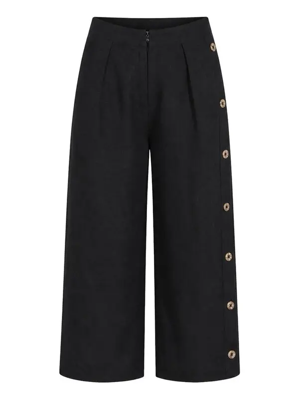 MARIELĒ Roberta Linen Trousers - Black