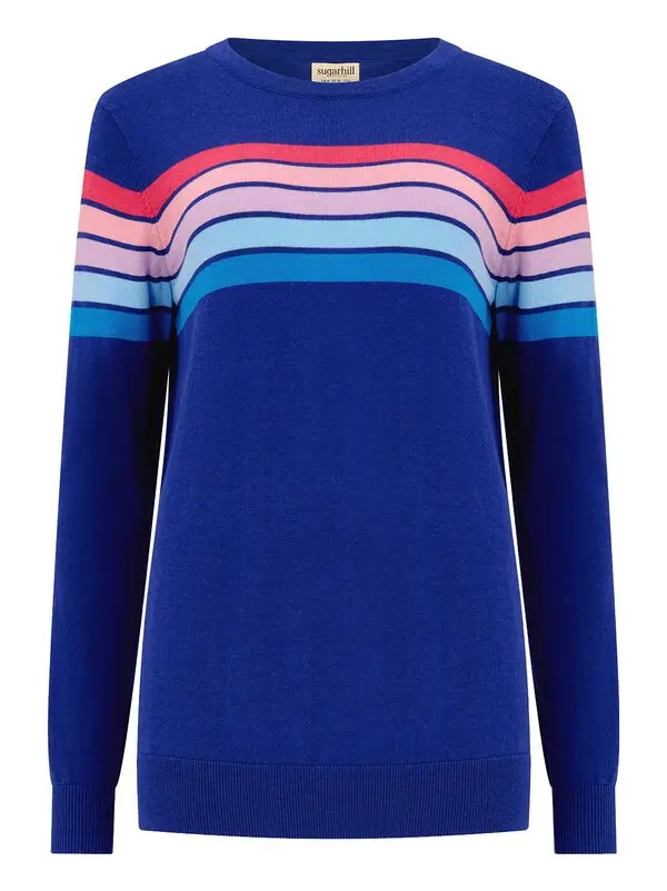 SUGARHILL BRIGHTON Rita Sweatshirt French Ombre Stripes - Blue