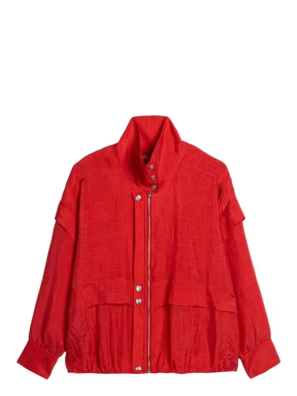 NOCTURNE Relaxed Zip-up Jacket With High Neck - Red