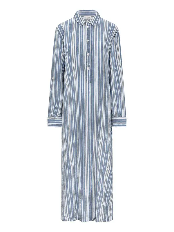 NUDEA The Maxi Shirt French Navy Stripe - Blue