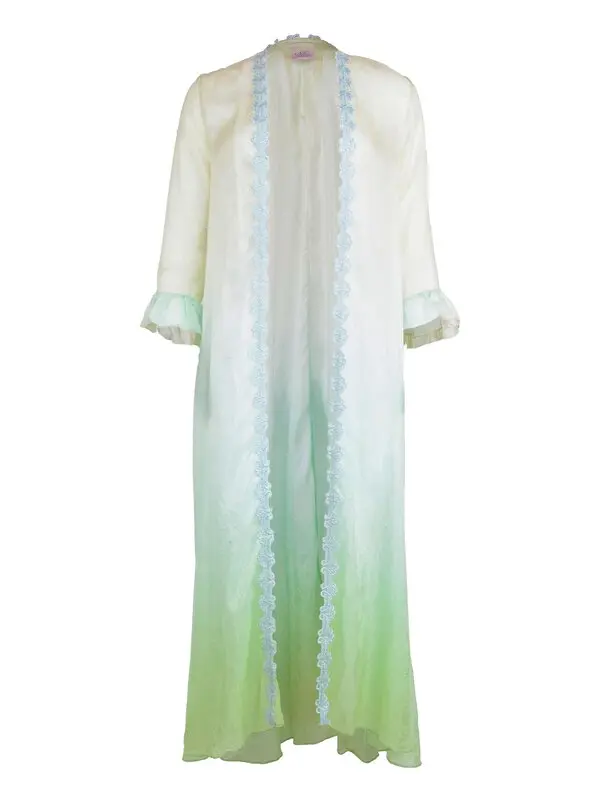 Natalia Petruch Elowyn Silk Coat In Ombre - Green