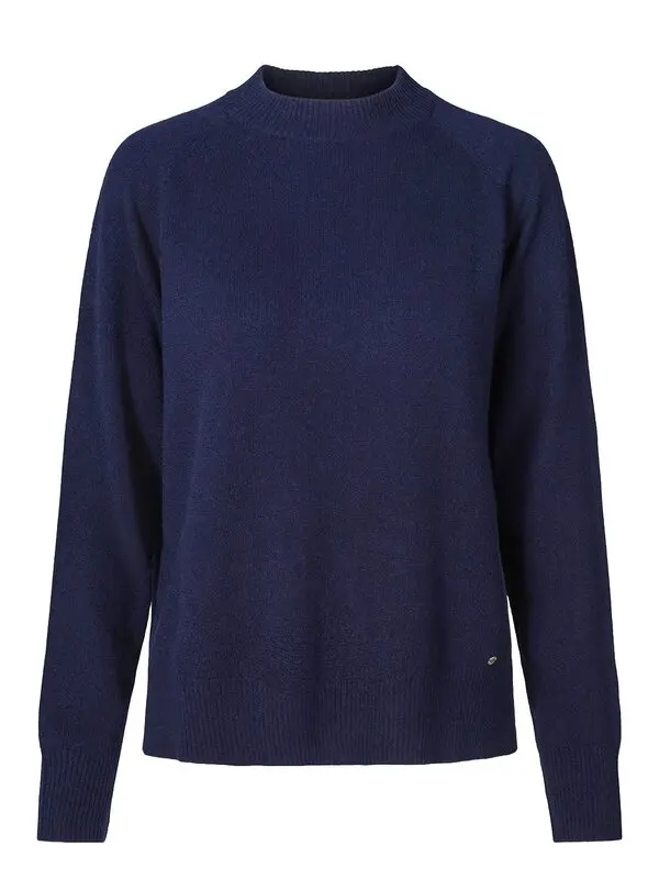 TIRILLM Aida Cashmere Raglan Pullover, Navy - Blue