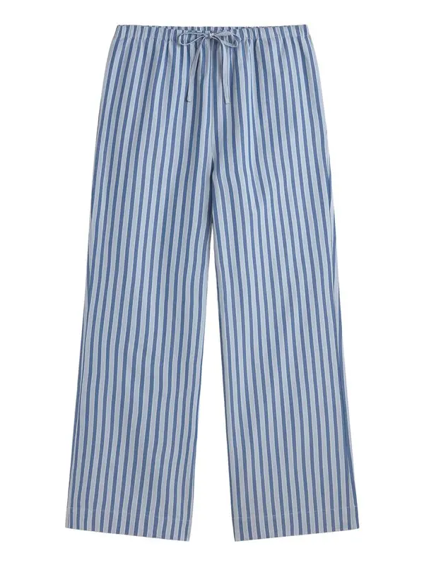 THINKING MU Brigitte Striped Relaxed Pants - Blue