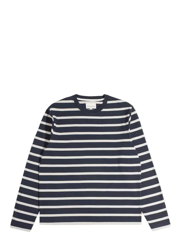 FAR AFIELD Breton Stripe T-shirt Navy - Blue