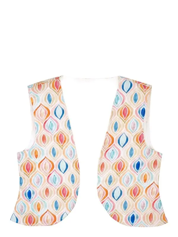 STOVARIA Artful Teardrop Cotton-linen Vest – Statet Waistcoat - White