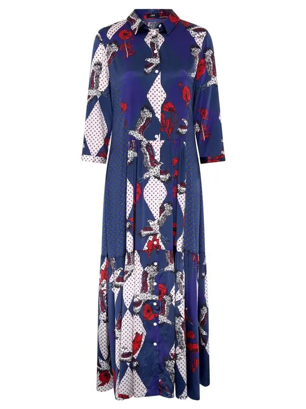 JESSICA RUSSELL FLINT Maxi Shirt Dress Eagle Fields - Blue