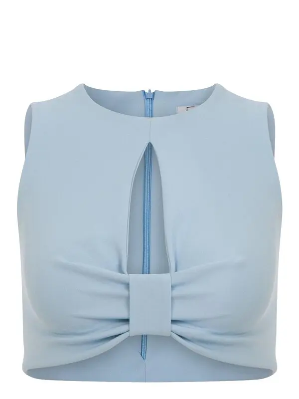 MAAN ISTANBUL Detailed Chest Back Zippered Bustier Nisan - Blue