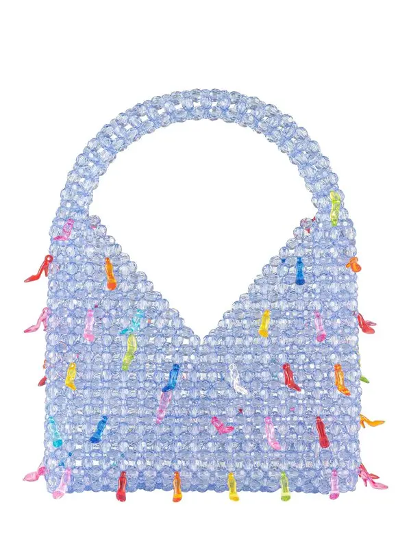 TILLIE BEADS Purple Tinkle-toes Classic Bead Handbag - Blue