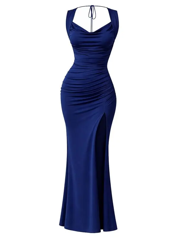 MONICE LONDON Amari Maxi Dress Navy - Blue