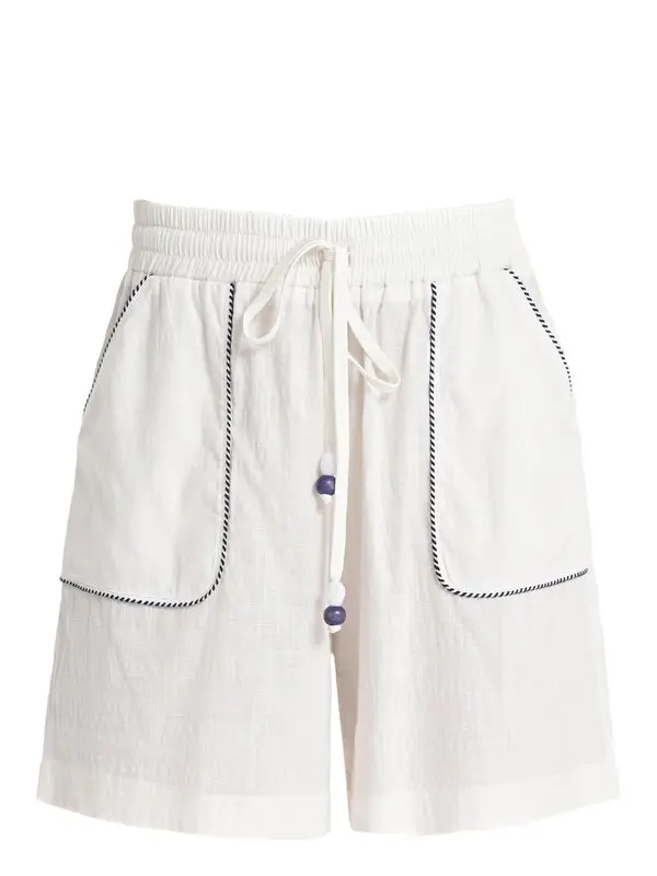 LALIPOP DESIGN Relaxed Cotton Drawstring Shorts - White
