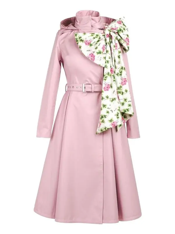 RAINSISTERS Trench Coat: Rosie Bow - Pink