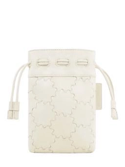 ORANGE CUBE Drawstring Pouch - White
