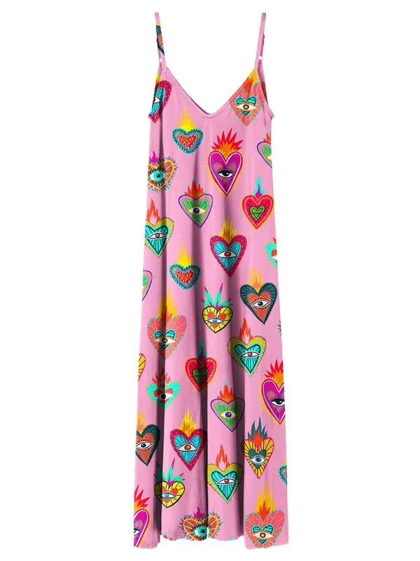 ALOHA FROM DEER Mexican Hearts Maxi Dress - Pink