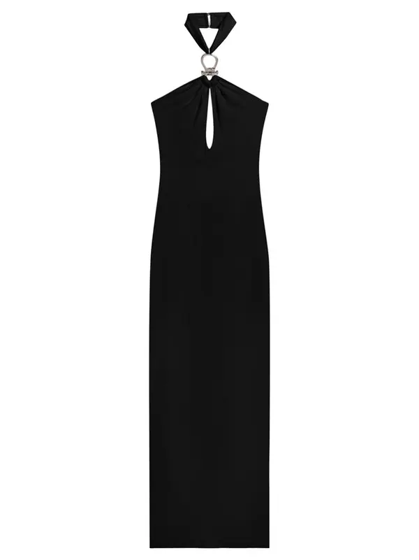 NOCTURNE Cut-out Detail Embellished Maxi Dress - Black