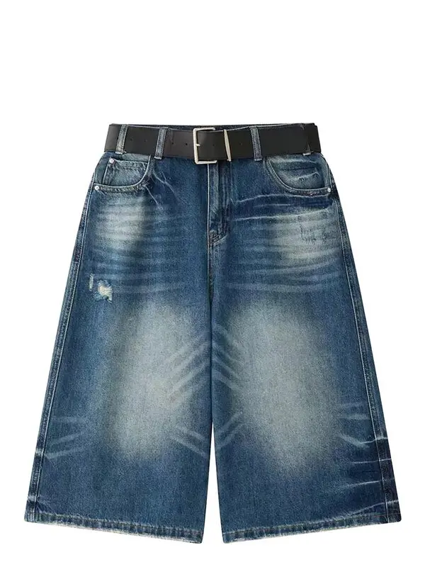 MUTE BY JL Wash Denim Shorts - Blue