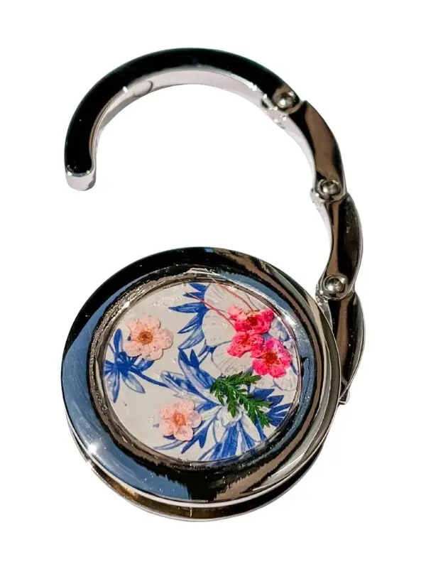 BABALOO JEWELRY Floral Keepsake Purse Hook - Silver