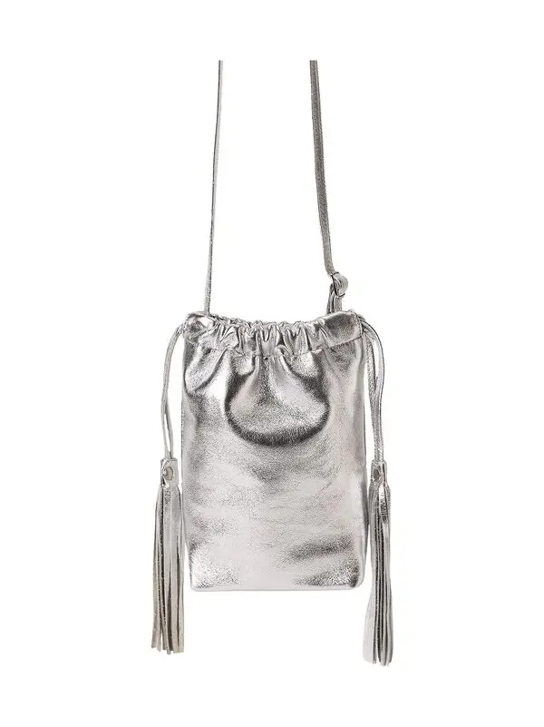 JUAN-JO Small Leather Purse Evening Pouch - Silver
